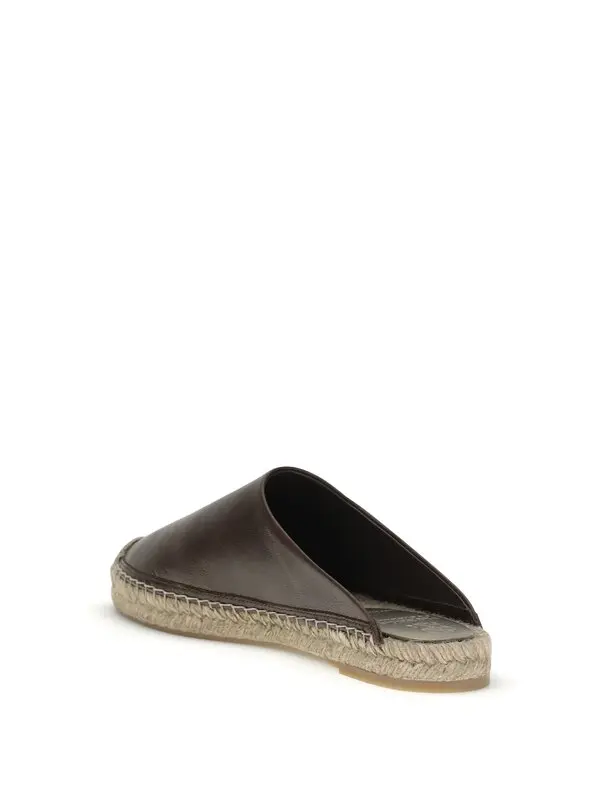 Brunello Cucinelli Leather Espadrille Mules