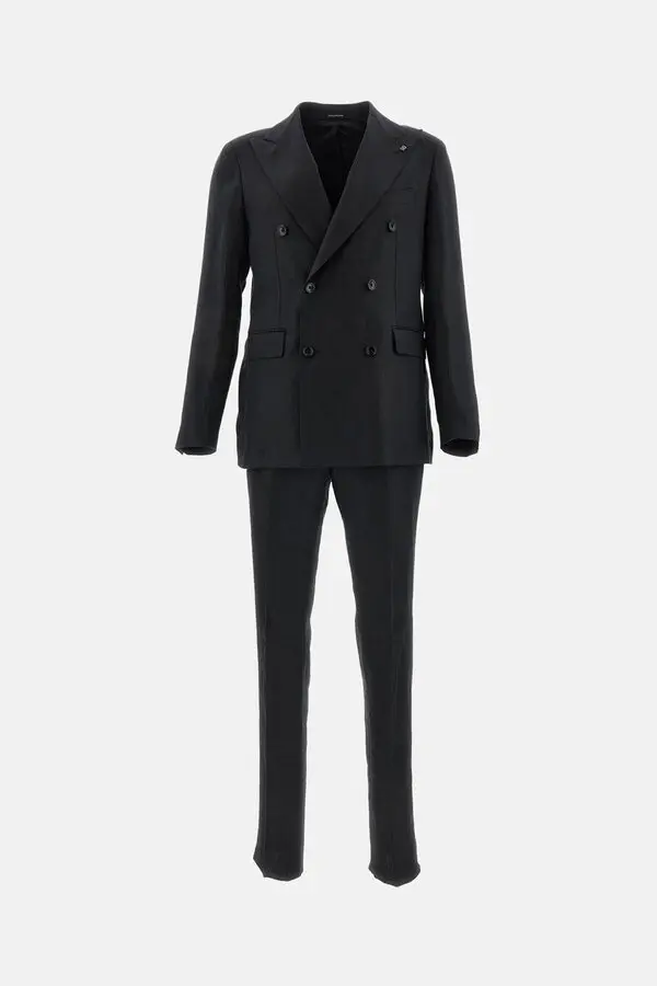 Tagliatore Vesuvio Linen Suit - Multicolor