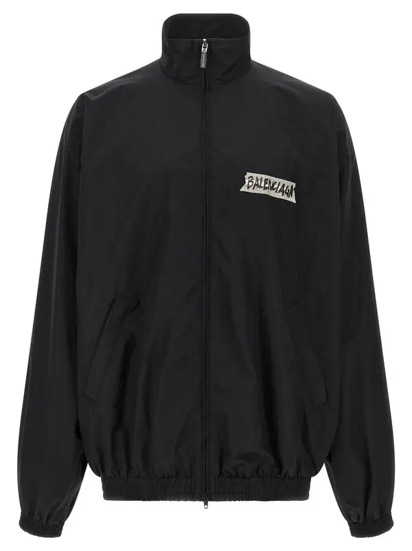 Balenciaga Masking Tape' Printed Tech Cotton Poplin Sweatshirt