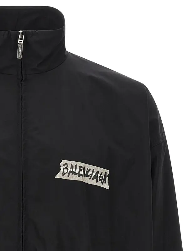 Balenciaga Masking Tape' Printed Tech Cotton Poplin Sweatshirt