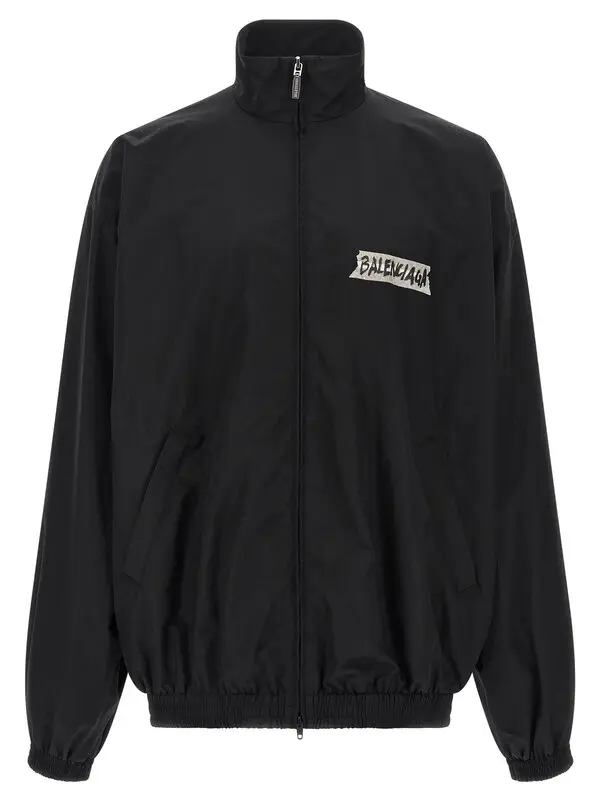 Balenciaga Masking Tape' Printed Tech Cotton Poplin Sweatshirt