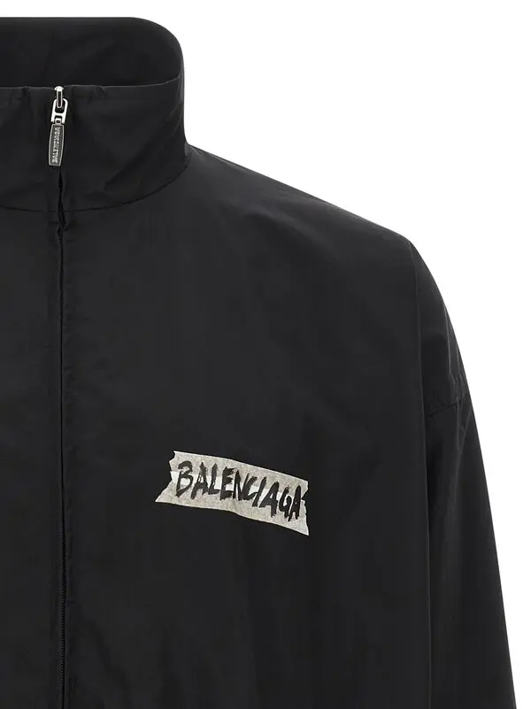 Balenciaga Masking Tape' Printed Tech Cotton Poplin Sweatshirt