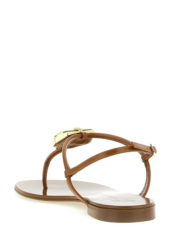 GIUSEPPE ZANOTTI Ganass" Embellished Leather Thong Sandals