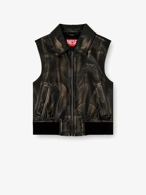 DIESEL® G-inko Sleeveless Faux Leather Jacket - Multicolor