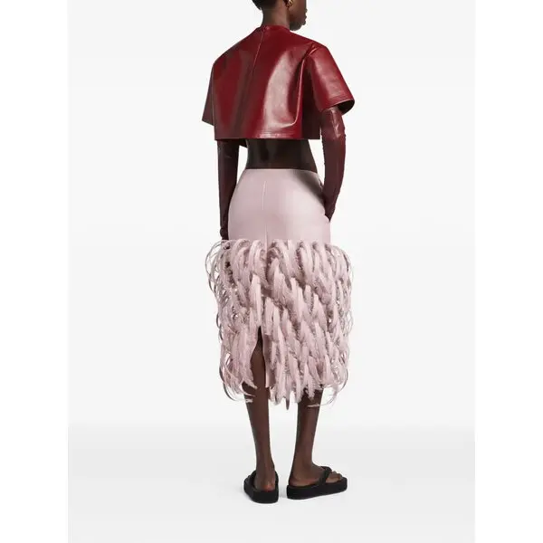 Balenciaga Cropped Lambskin Top - Red