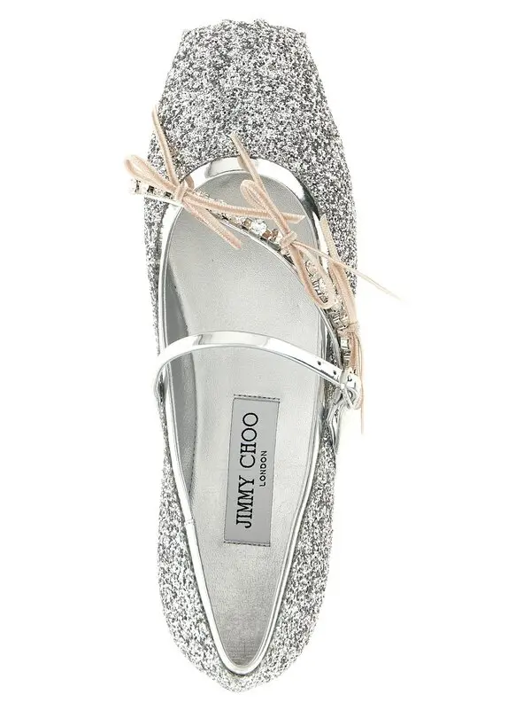 JIMMY CHOO Loli Ballet Flats With Crystal Embellishments