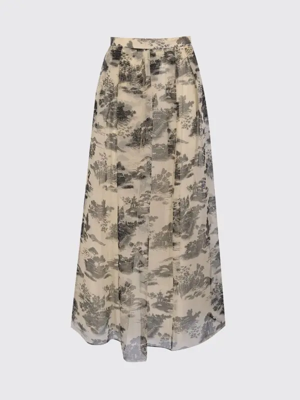 Max Mara Printed Midi Skirt - Black