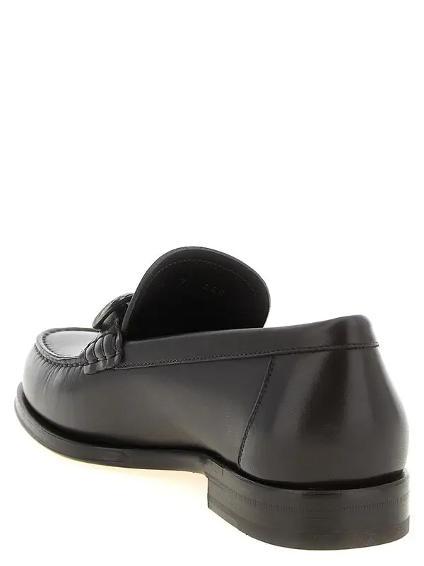 FERRAGAMO Teatro Leather Loafers With Gancini Detail