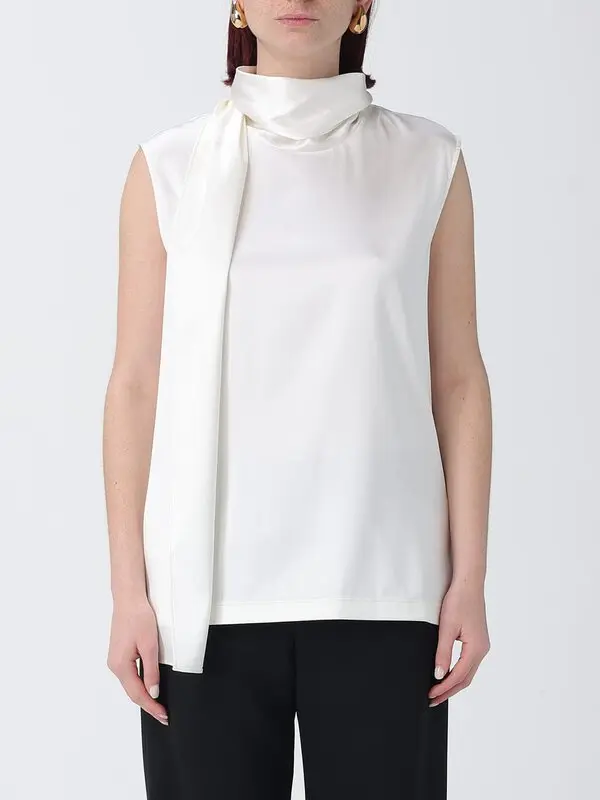 Bottega Veneta Sleeveless Top With Drape Detail - Ivory