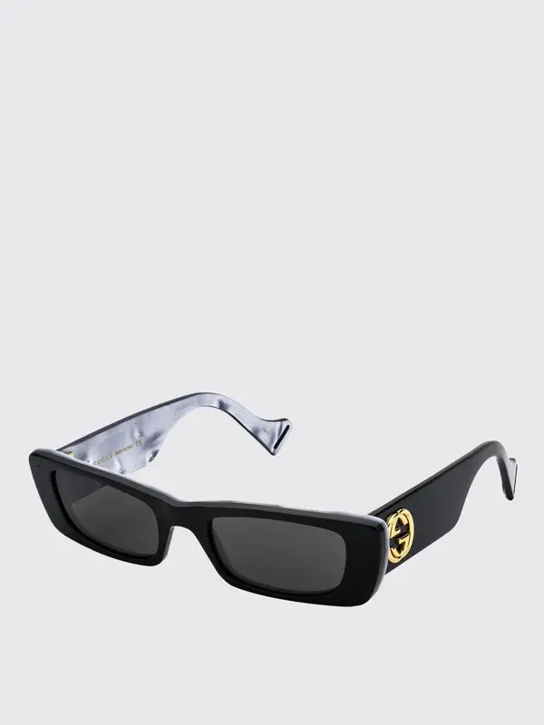 Gucci Acetate Rectangle Sunglasses - Black