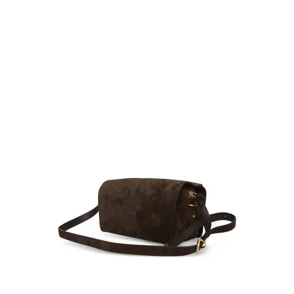 Balenciaga Calf Suede Satchel Bag - Brown