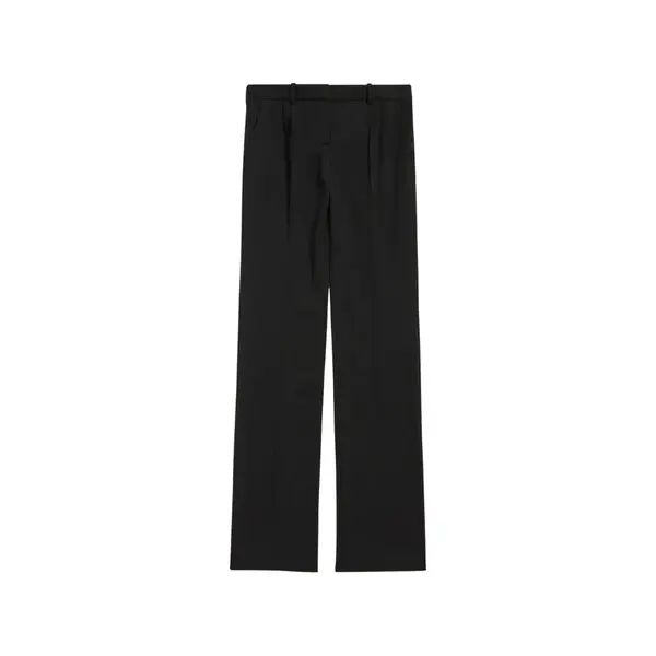Balenciaga Wool Straight Leg Trousers - Black