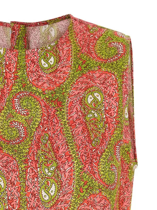 Etro Paisley Foliage Sleeveless Top
