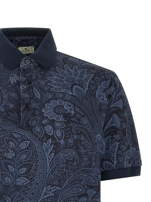 Etro Arnica Paisley' Polo Shirt - Blue