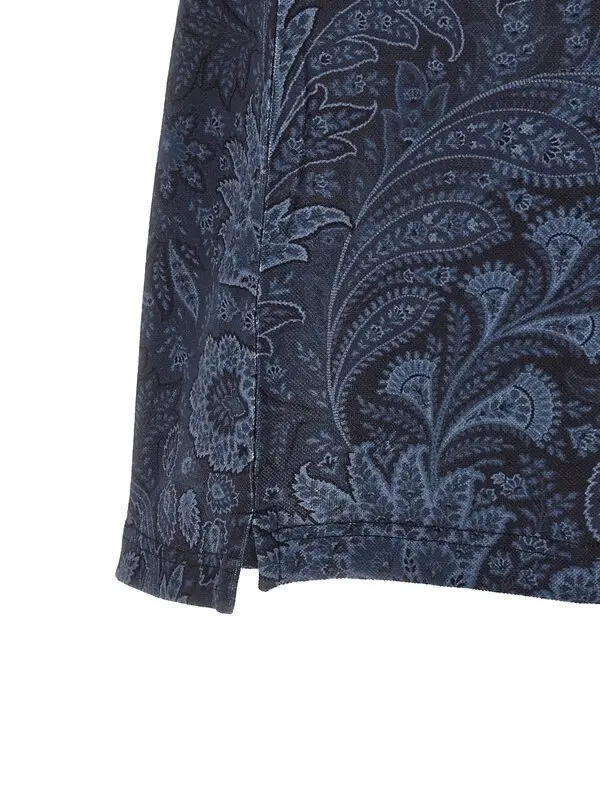 Etro Arnica Paisley' Polo Shirt - Blue