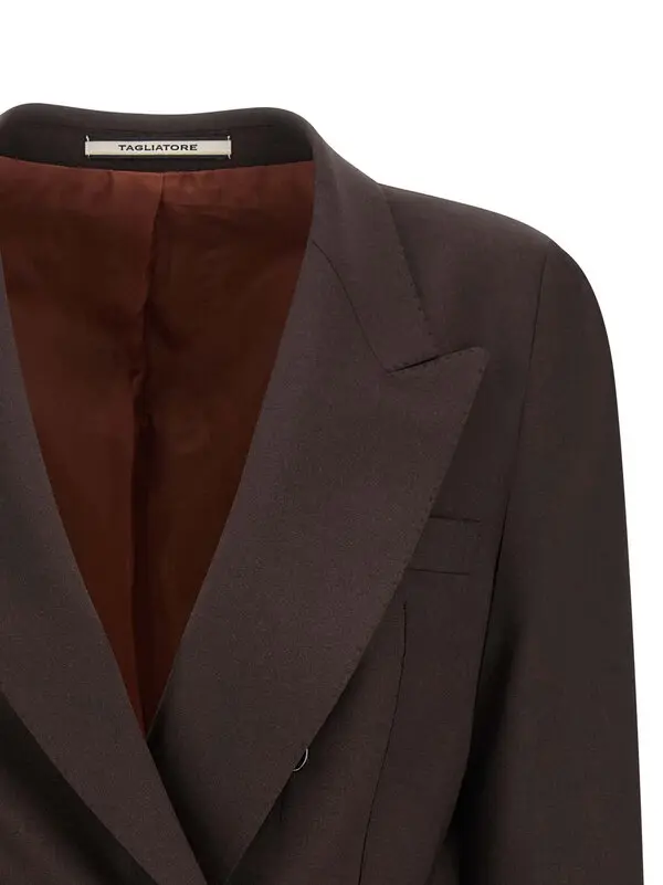 Tagliatore Parigi Double-breasted Virgin Wool Blazer - Brown