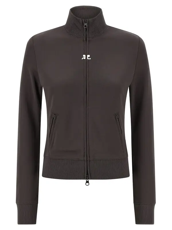 COURREGES Tracksuit Sweatshirt With High Neck And Zip Closure