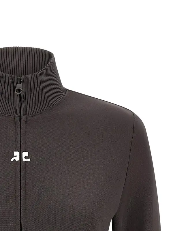 COURREGES Tracksuit Sweatshirt With High Neck And Zip Closure