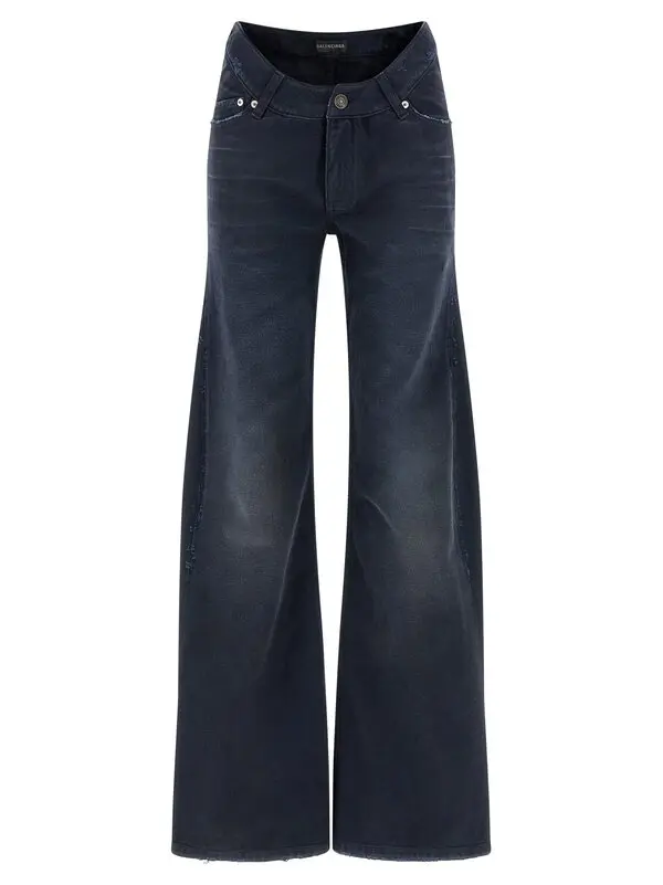 Balenciaga Curved Waist Wide Leg Jeans