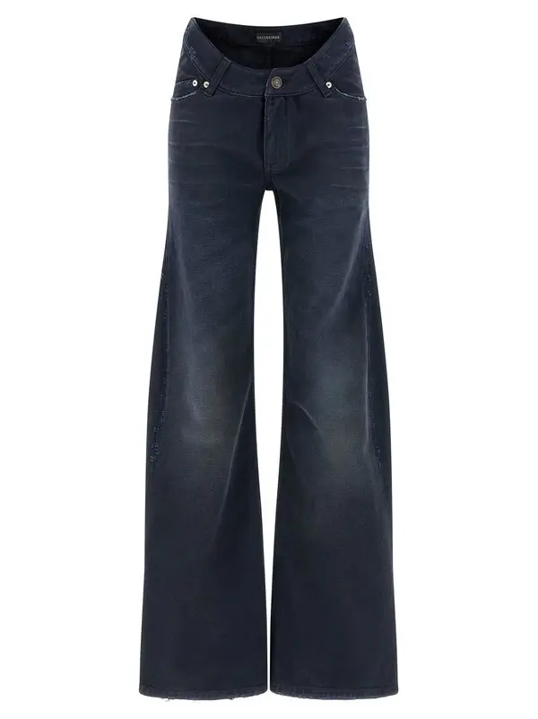 Balenciaga Curved Waist Wide Leg Jeans