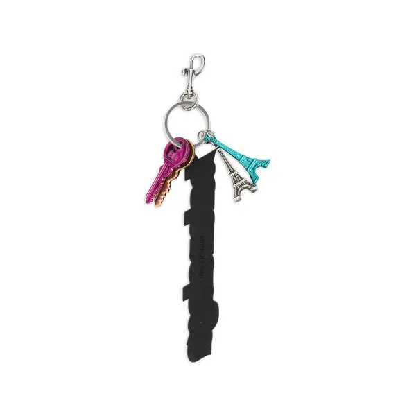 Balenciaga Eiffel Tower Charm Logo Keyring - Silver