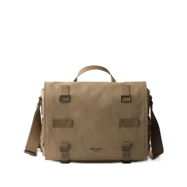 Prada Canvas Messenger Bag - Cream
