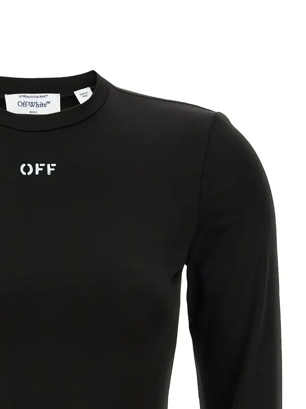 Off-White Second Skin" Tech Fabric Sweater With Front "off Stamp" Print
