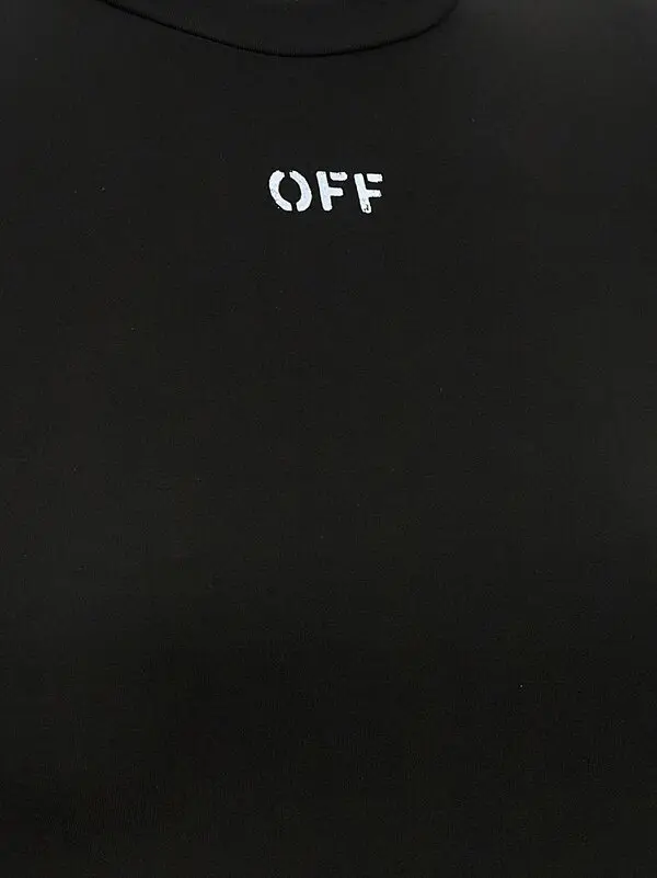 Off-White Second Skin" Tech Fabric Sweater With Front "off Stamp" Print