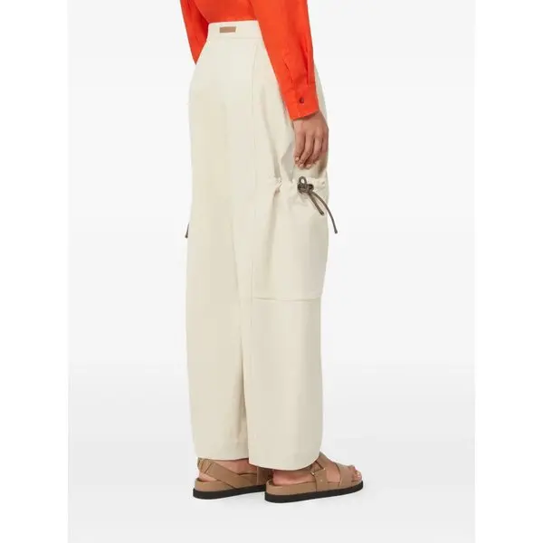 Max Mara Tapered Trousers With Button Detail - Cream