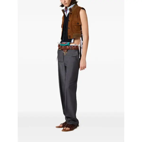 Miu Miu Straight Leg Trousers - Gray