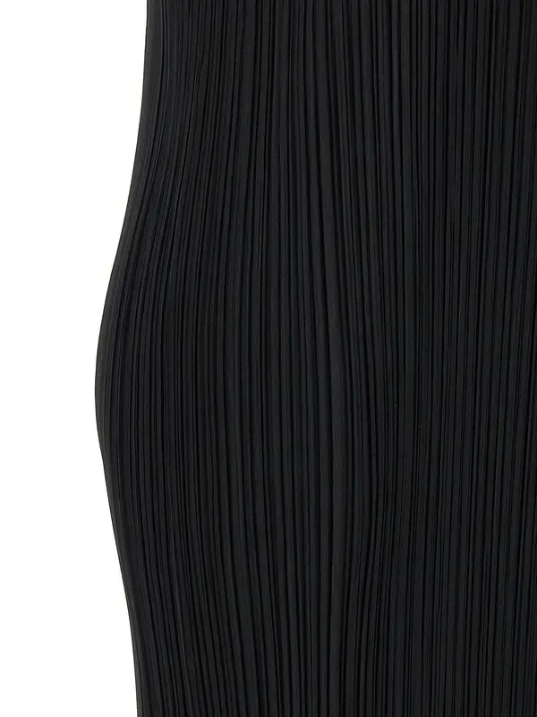 Issey Miyake Pleated Midi Dress - Black