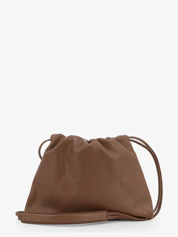 Brunello Cucinelli Leather Shoulder Bag With Monili Detail - Multicolor