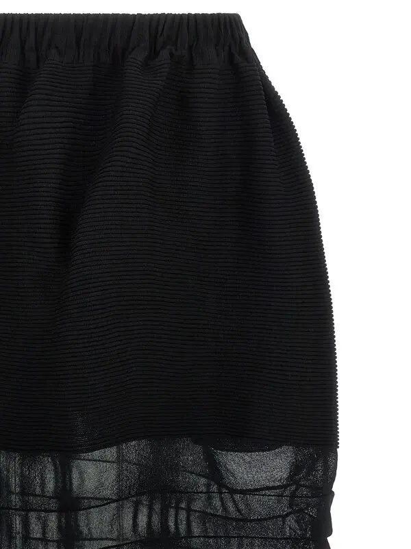 Issey Miyake Moving Knit Bell Silhouette Midi Skirt