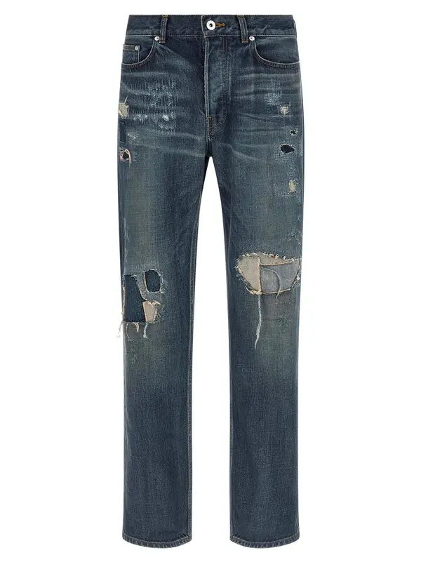 JW Anderson Japanese Denim Jeans With Distressed Details