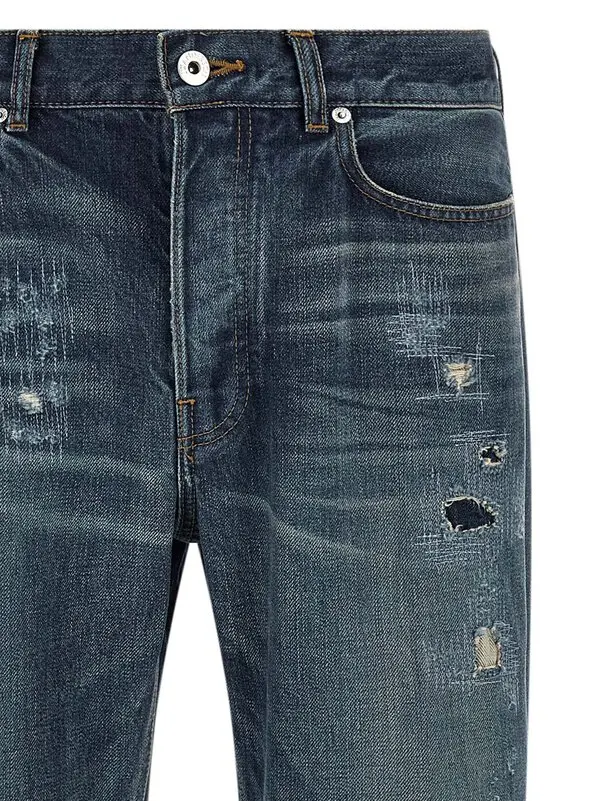 JW Anderson Japanese Denim Jeans With Distressed Details