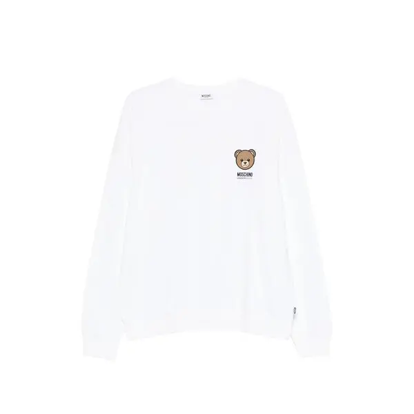 Moschino Teddy Bear Motif Cotton Sweatshirt - White
