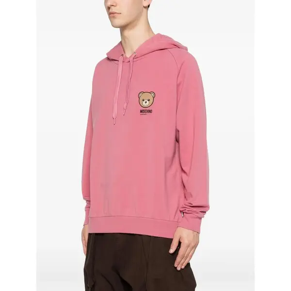 Moschino Bear Motif Hooded Cotton Blend Hoodie