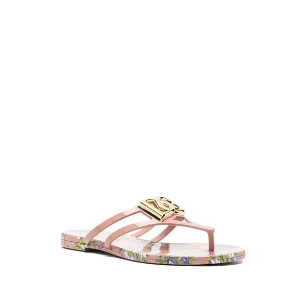 Dolce & Gabbana Floral Print Rubber Flip Flops