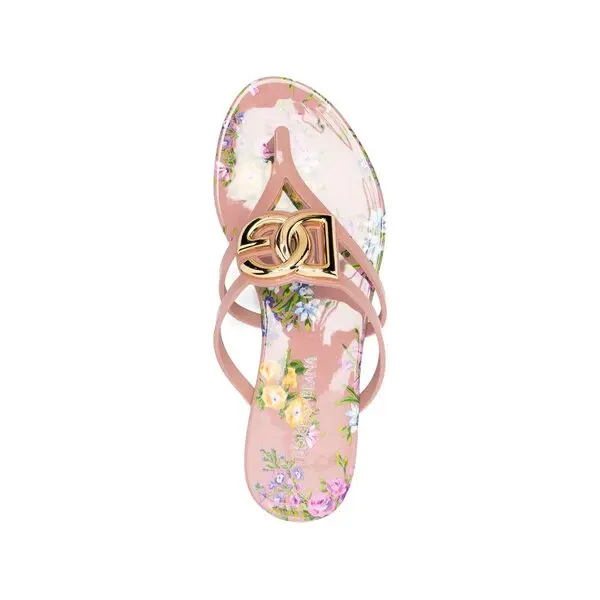Dolce & Gabbana Floral Print Rubber Flip Flops