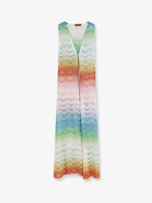Missoni Long Sleeveless Cover-up Dress In Viscose And Metallic Fiber - Multicolor