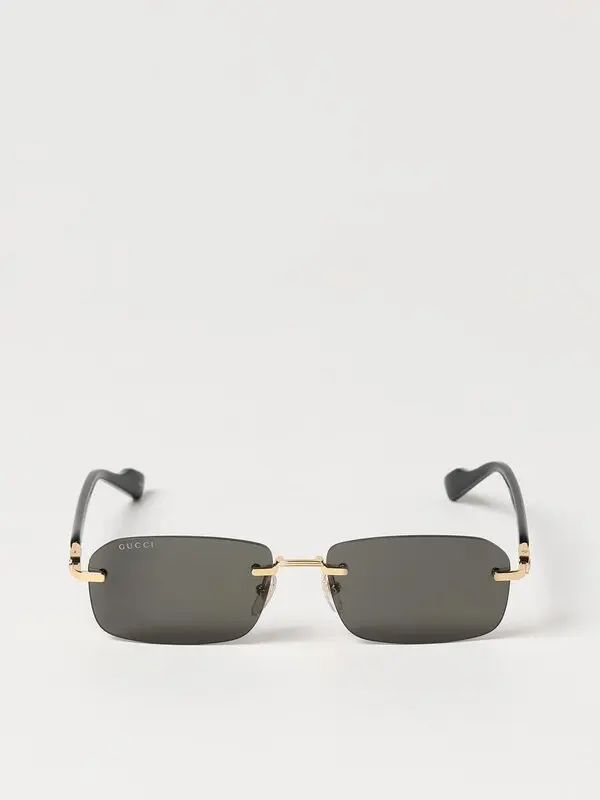 Gucci Rectangle Rimless Sunglasses - Gold