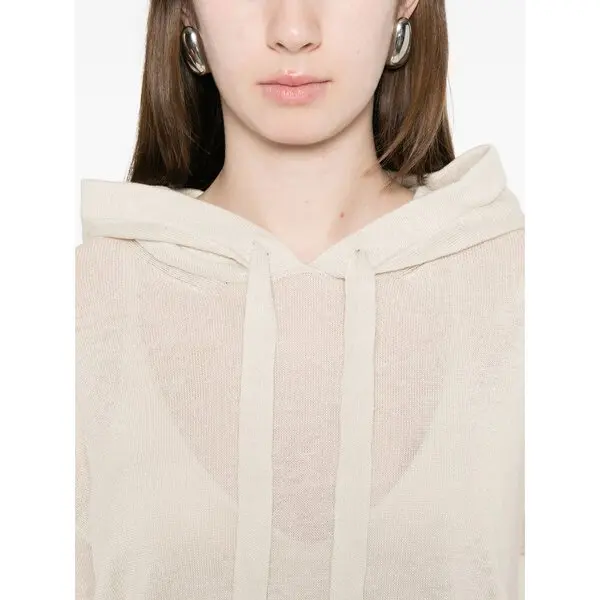 Max Mara Linen Blend Hoodie - Cream