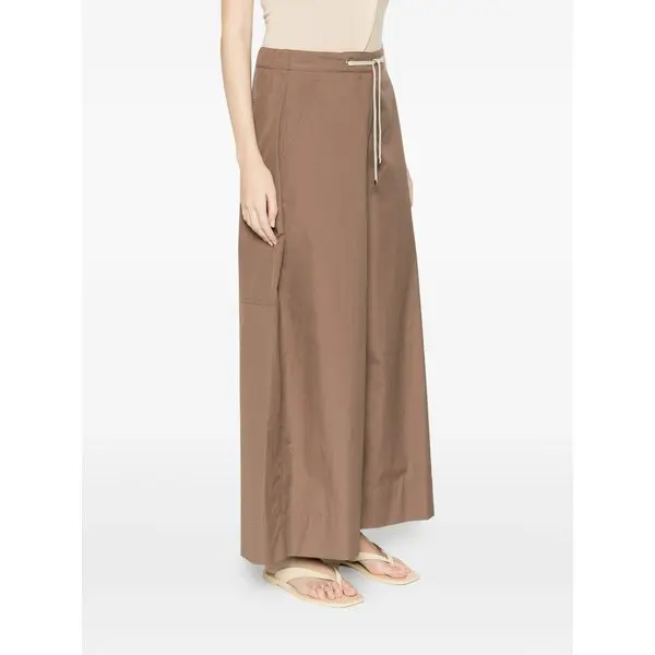 Max Mara Wide Leg Cotton Palazzo Pants - Brown