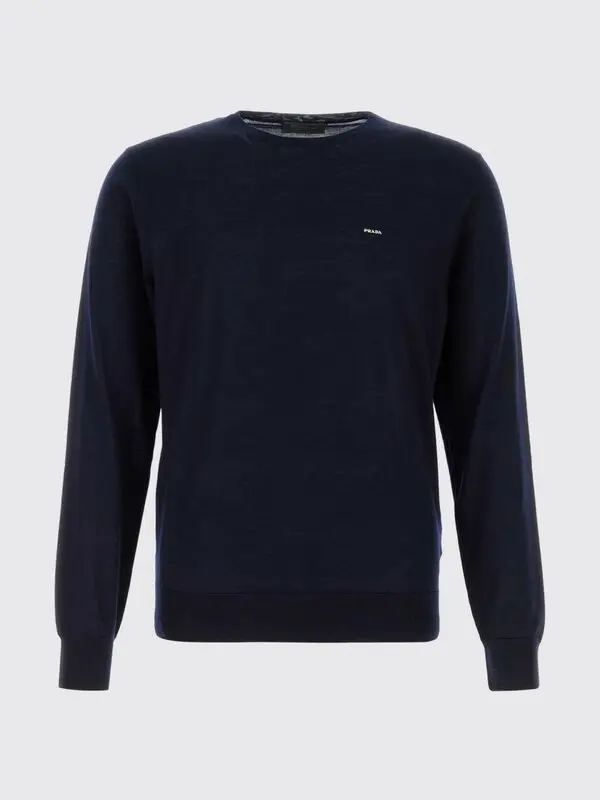 Prada Fine Knit Virgin Wool Sweater - Blue
