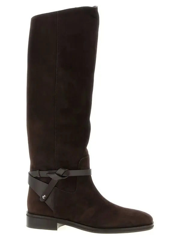 JIMMY CHOO Lawton Suede Boots - Brown