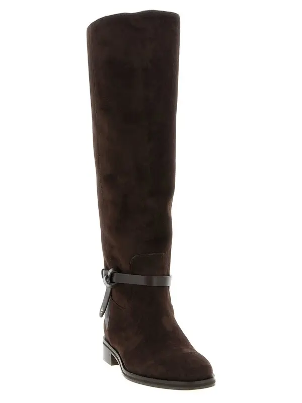 JIMMY CHOO Lawton Suede Boots - Brown
