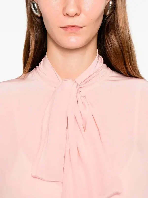 Gucci Silk Crepe De Chine Shirt With Tie Neck