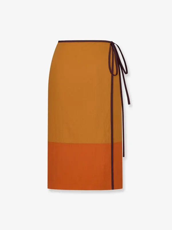 Saint Laurent Midi Pencil Skirt With Drawstring Closure