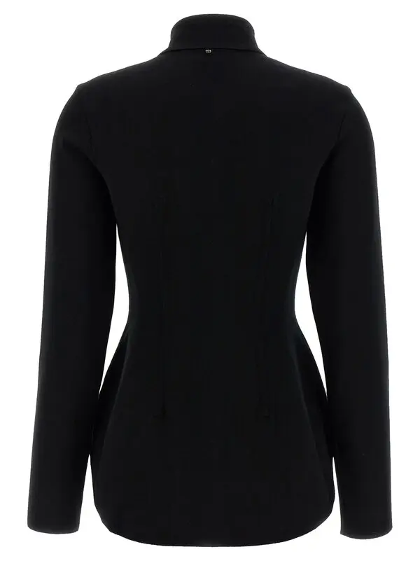 Sportmax Baffo1234 Stretch Viscose Knit Shirt - Black