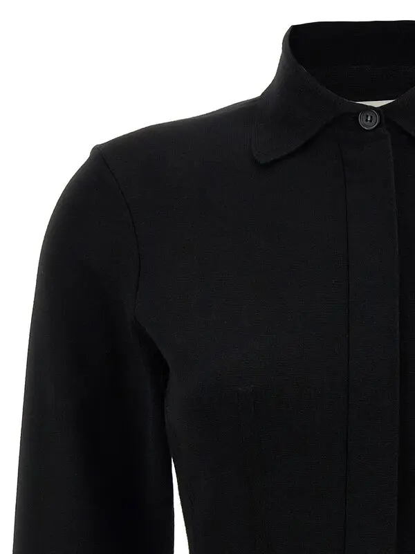 Sportmax Baffo1234 Stretch Viscose Knit Shirt - Black